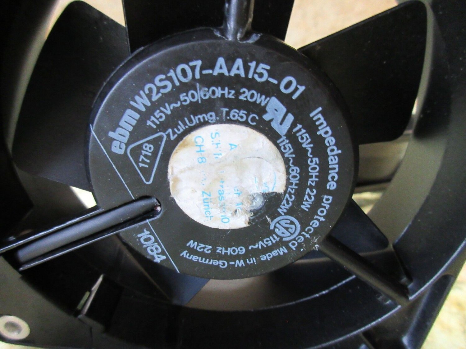 EBM FAN W2S107-AA15-01 115V 50/60HZ 20W 10/84 CNC PAPST LOT OF 3 PIECES