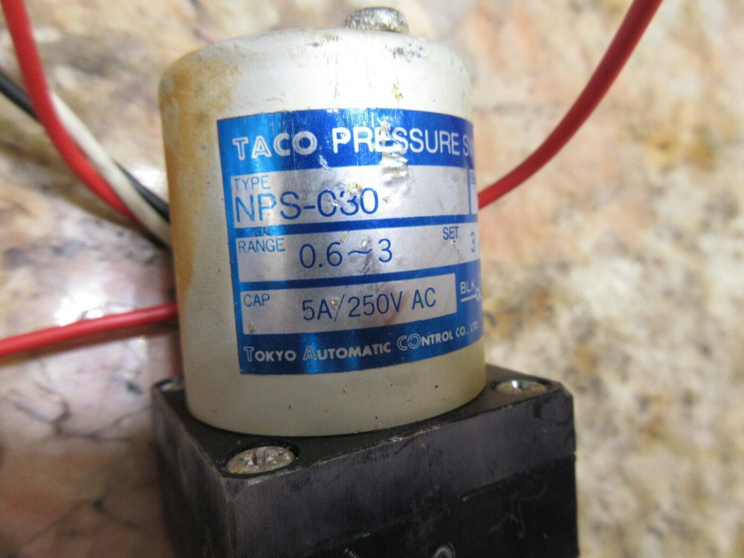 TACO PRESSURE SWITCH TYPE NPS-C30 TOKYO AUTOMATIC CONTROL MAKINO EC ...