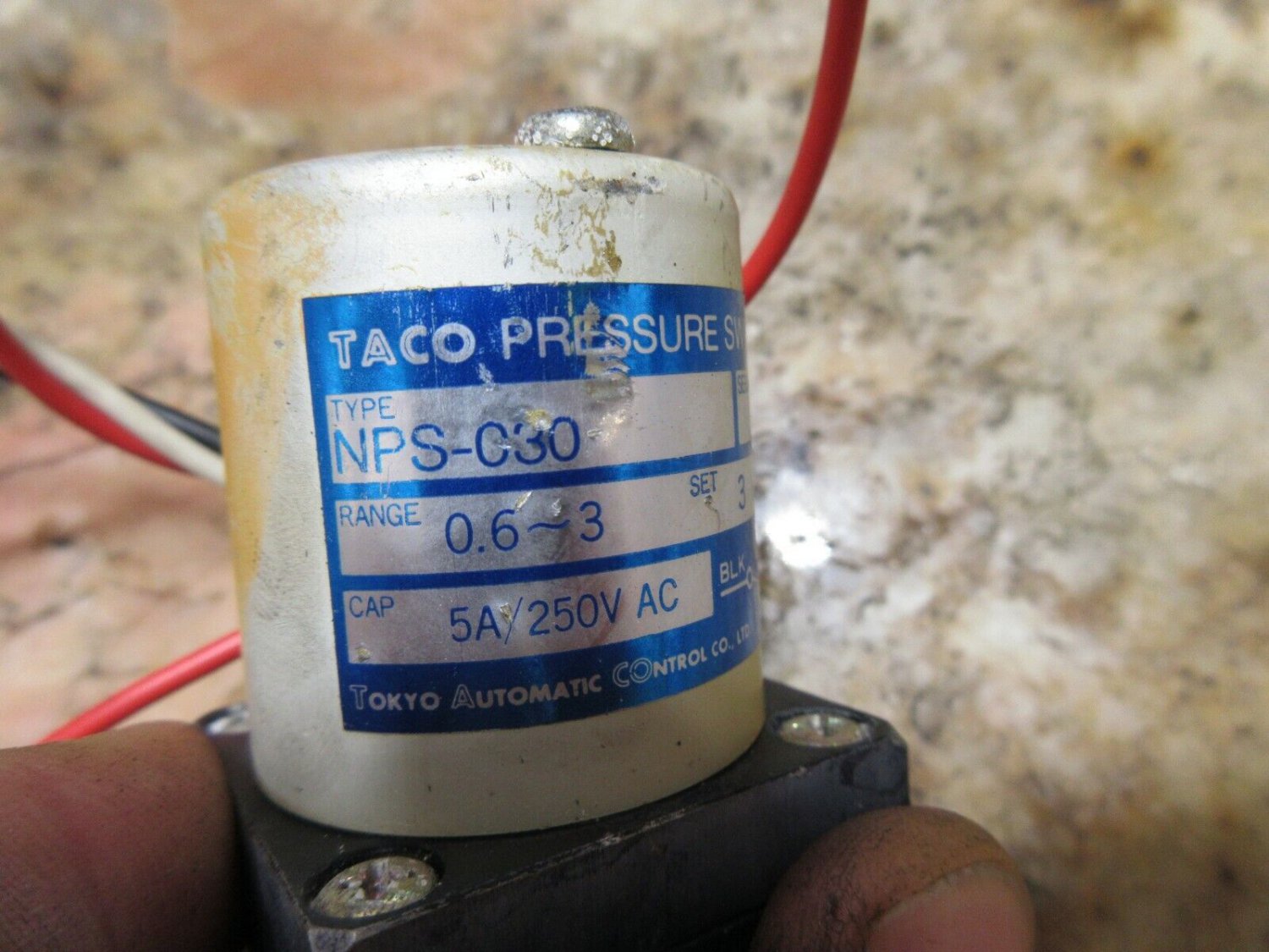 TACO PRESSURE SWITCH TYPE NPS-C30 TOKYO AUTOMATIC CONTROL MAKINO EC ...