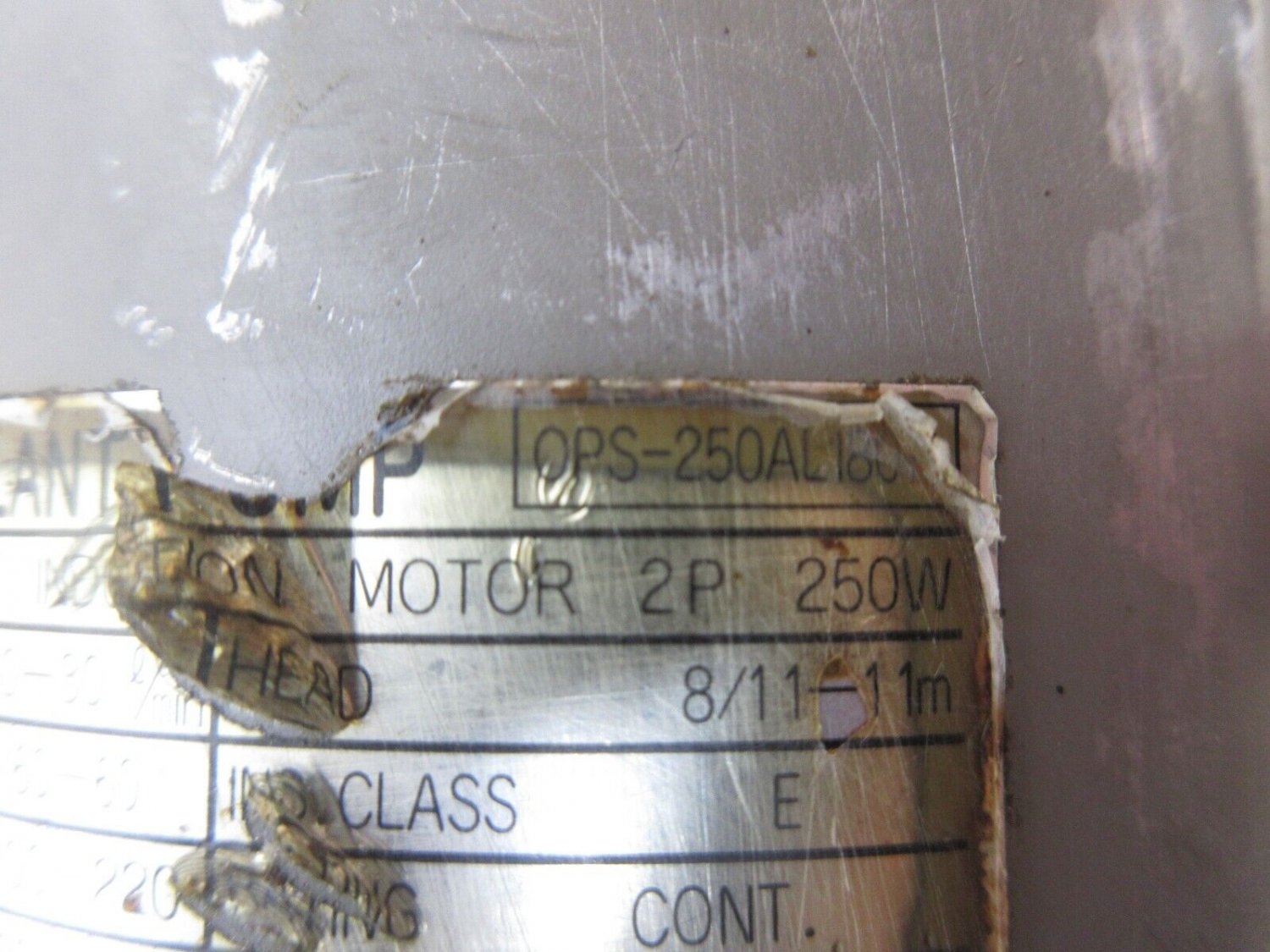 SHIBAURA COOLANT 3 PHASE COOLANT PUMP MOTOR OPS-250AL180 OPS-250 AL 180