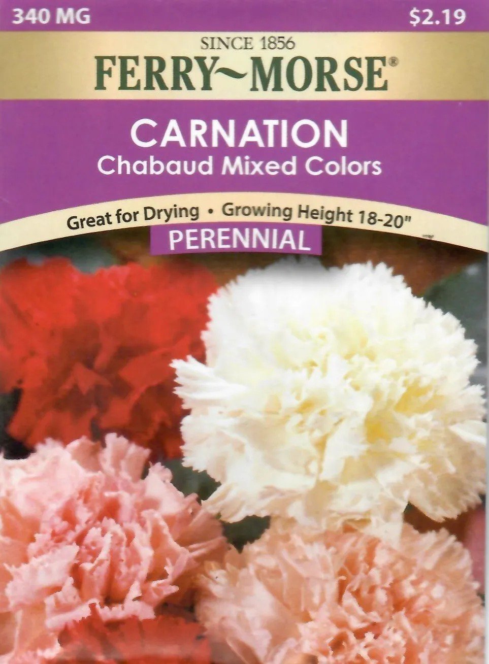 Carnation Chaubaud Giant Mixed Colors Flower Seeds