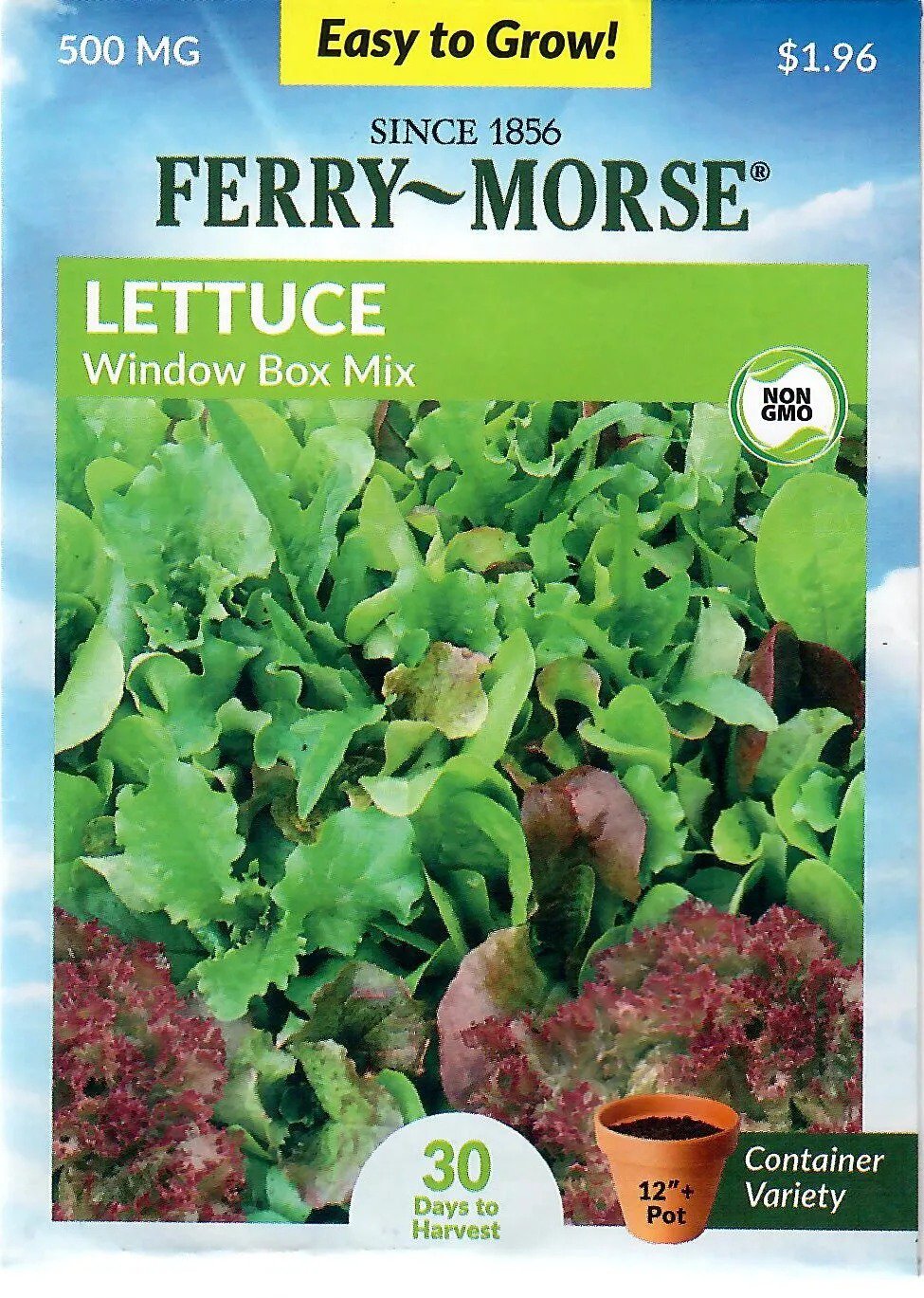 Lettuce Window Box Mix Vegetable Seeds Non-Gmo