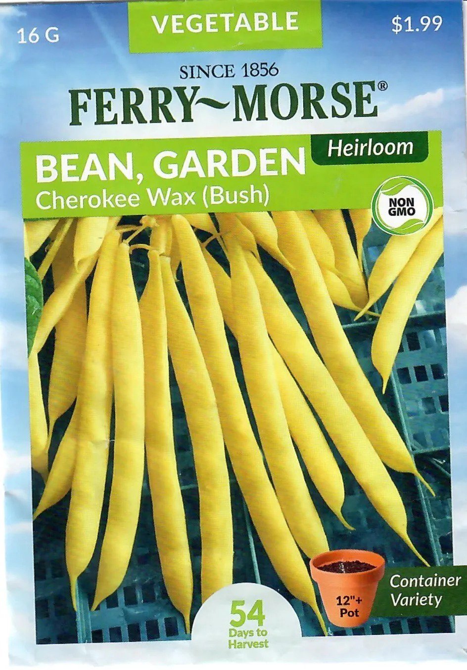 Beans Cherokee Wax Non-Gmo Heirloom Vegetable Seeds