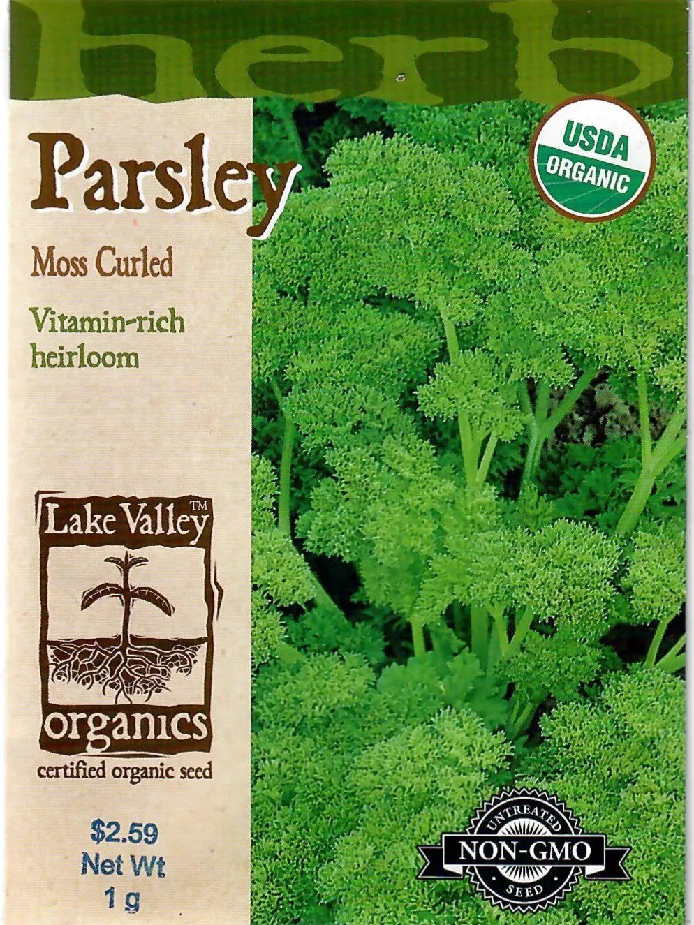 Parsley Moss Curled Organic Vegetable Seeds Non-Gmo