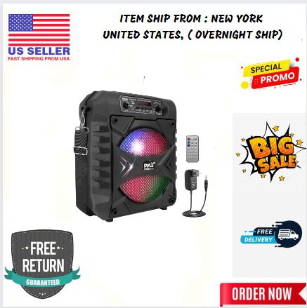 Pyle Portable Bluetooth PA Speaker System - 300W Rechargeable Indoor ...