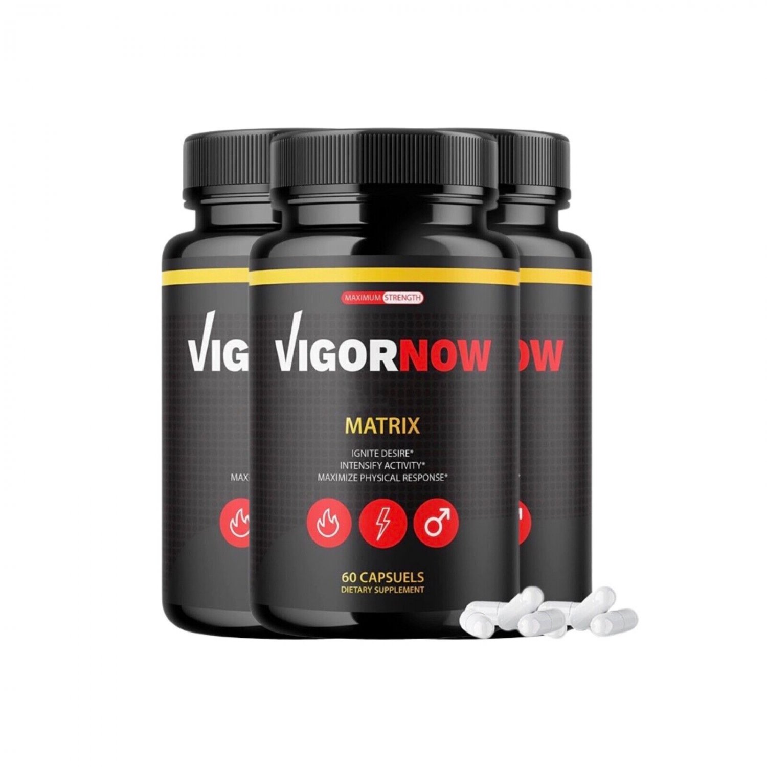 3 Pack Vigornow for Male Vigor Now Advanced Formula for Men - 180 Capsules