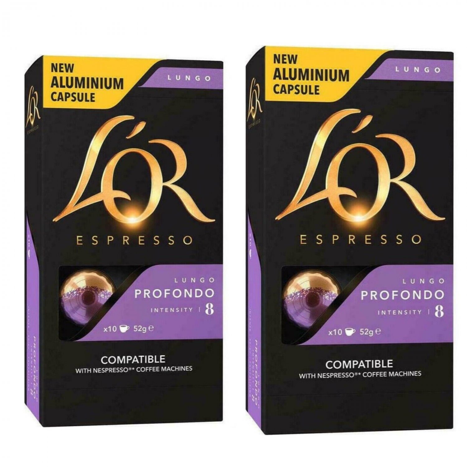 2 Pack L'Or Capsules Espresso Lungo Profondo Nespresso 2x10