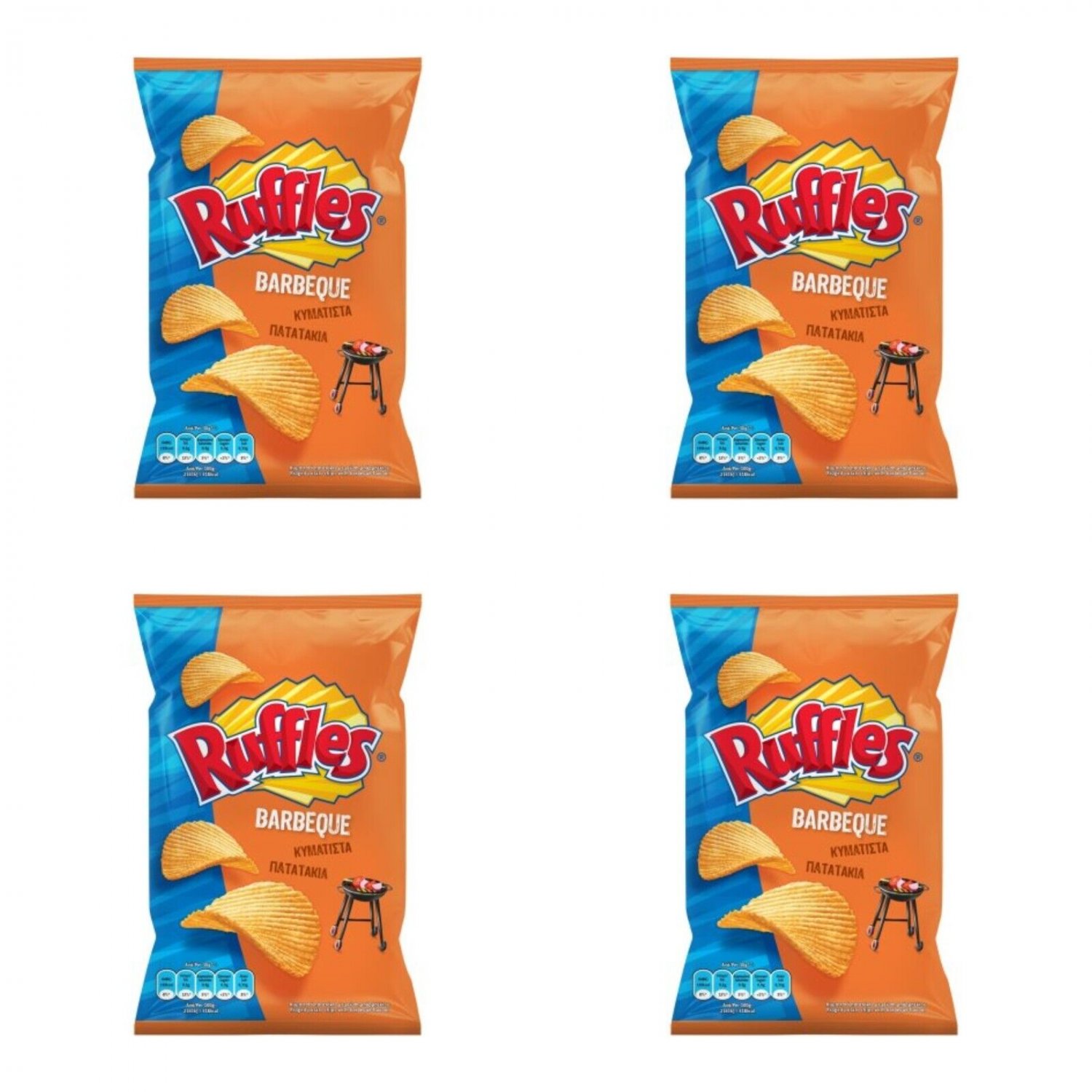 4 Pack Barbeque BBQ Ruffles Chips