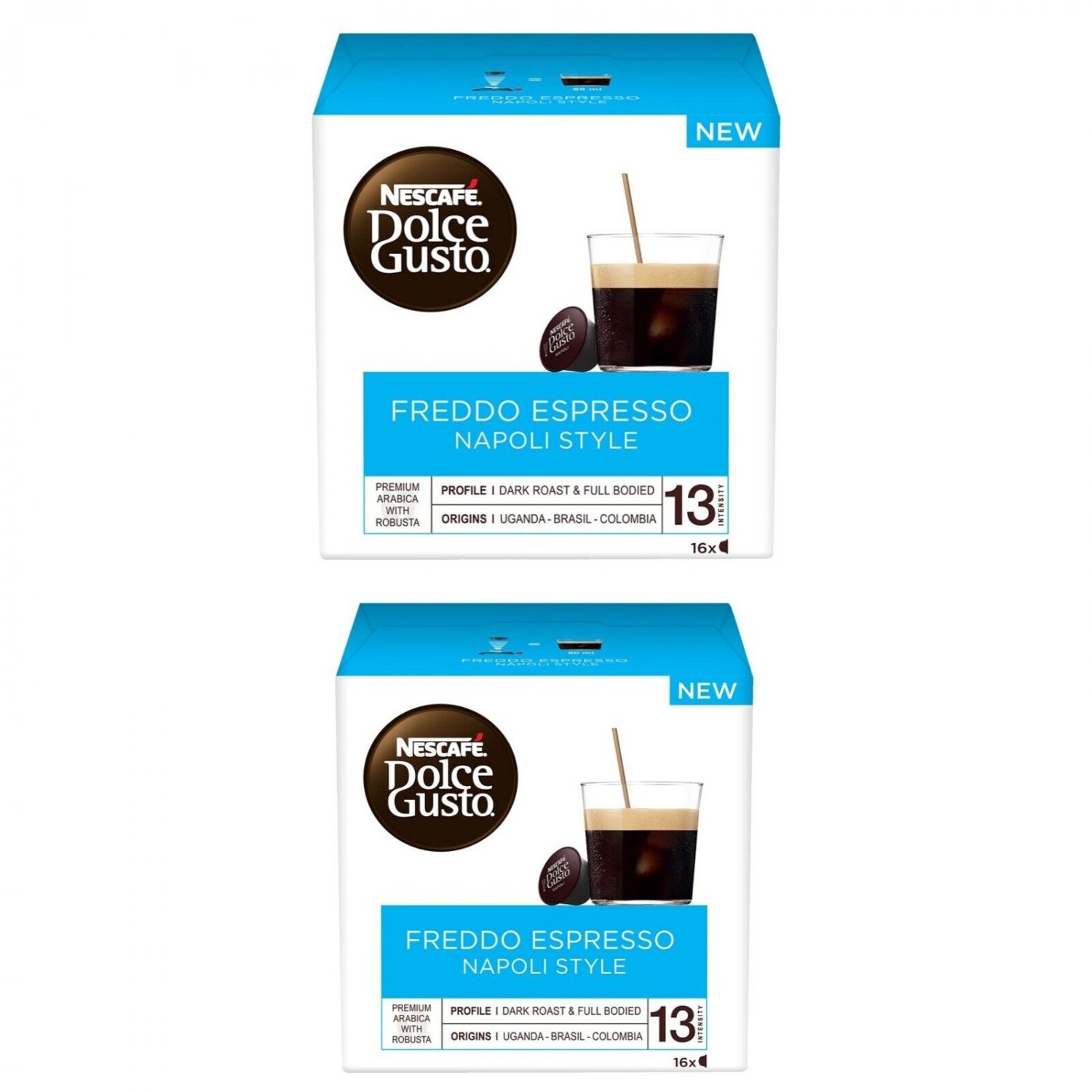 2 Pack Espresso Freddo Capsules Compatible Dolce Gusto Machine 2x16 ...