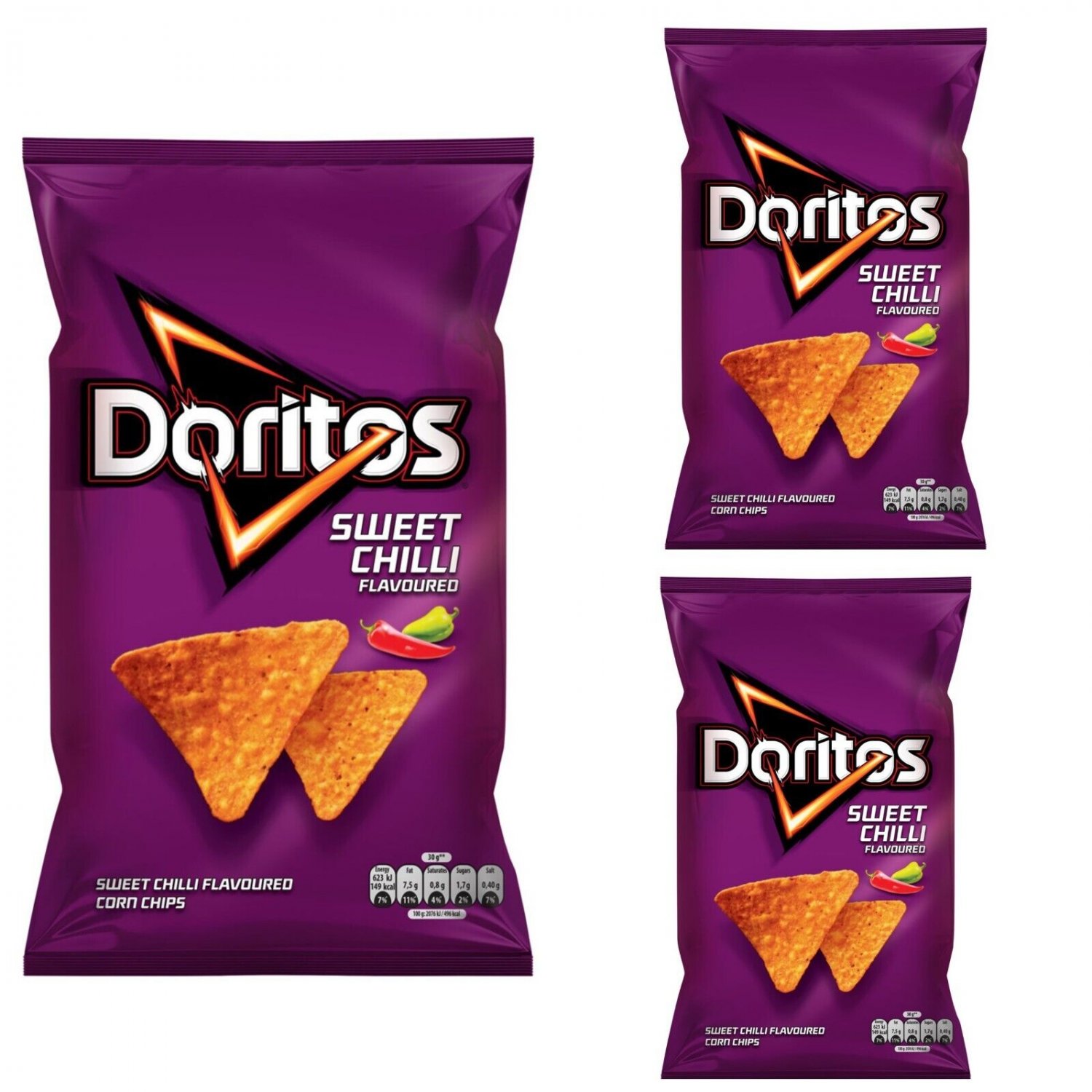 3 Pack DORITOS Sweet Chilli Corn Chips Snacks Flavor 3x100g FREE SHIP