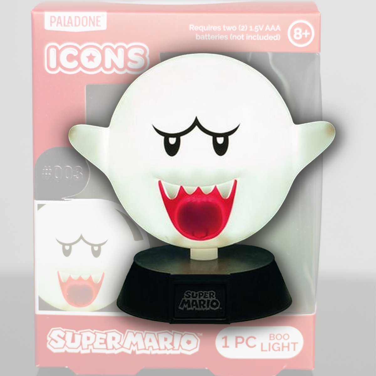 SUPER MARIO BROS Desk Table Night Paladone Icons 3D LIGHT : #003 BOO ghost