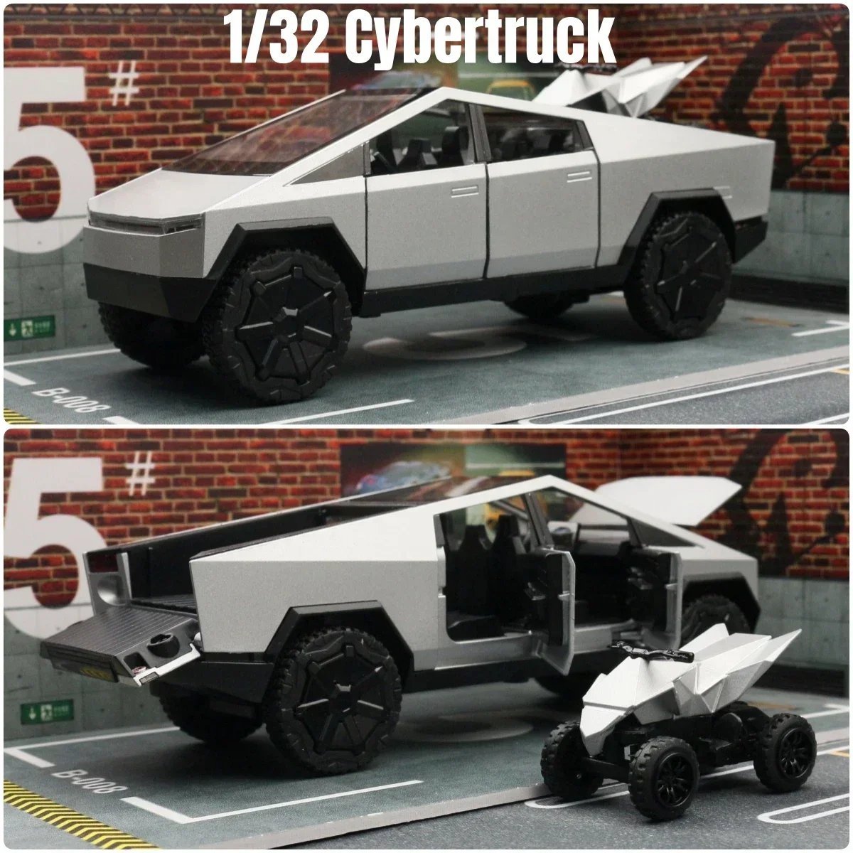 1_32 Tesla Cybertruck Pickup Model S X Y Toy Car Diecast Metal Off Road ...