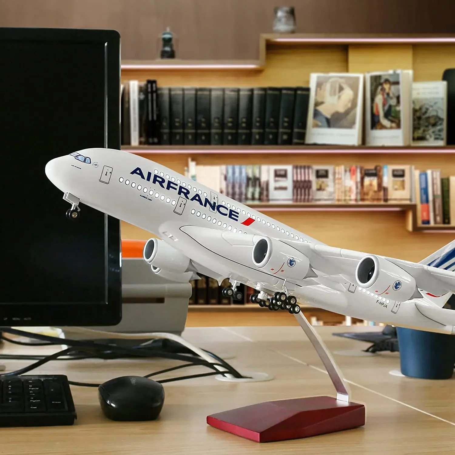 1_160 Scale 50 5CM Airplane Airbus A380 Air France Airline Model W LED ...