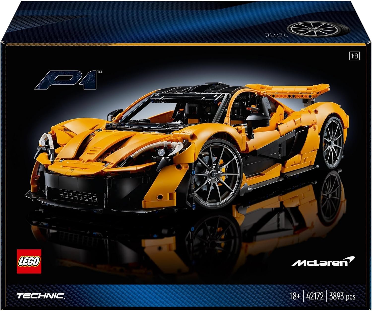 LEGO Technic McLaren P1 Hypercar Racing Model Car Kit for Adults, Gift for