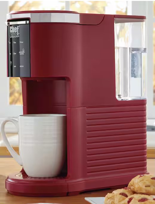 Chef Tested Coffee Maker with Water Tank, Red