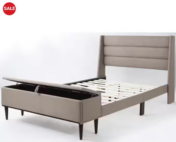 Upholstered Queen Storage Bed