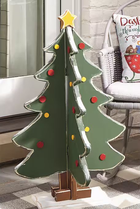 Chunky Wood Lit Christmas Tree