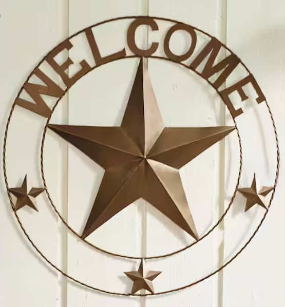 30" Welcome Star Wall Art