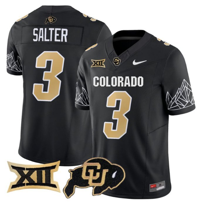 Kaidon Salter Jersey #3 Colorado Buffaloes 2025 Limited V2 Stitched Black