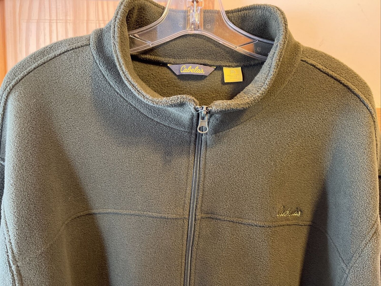 Cabela's Men’s Forest Green Long Sleeve 1/4 Zip Polyester Fleece ...
