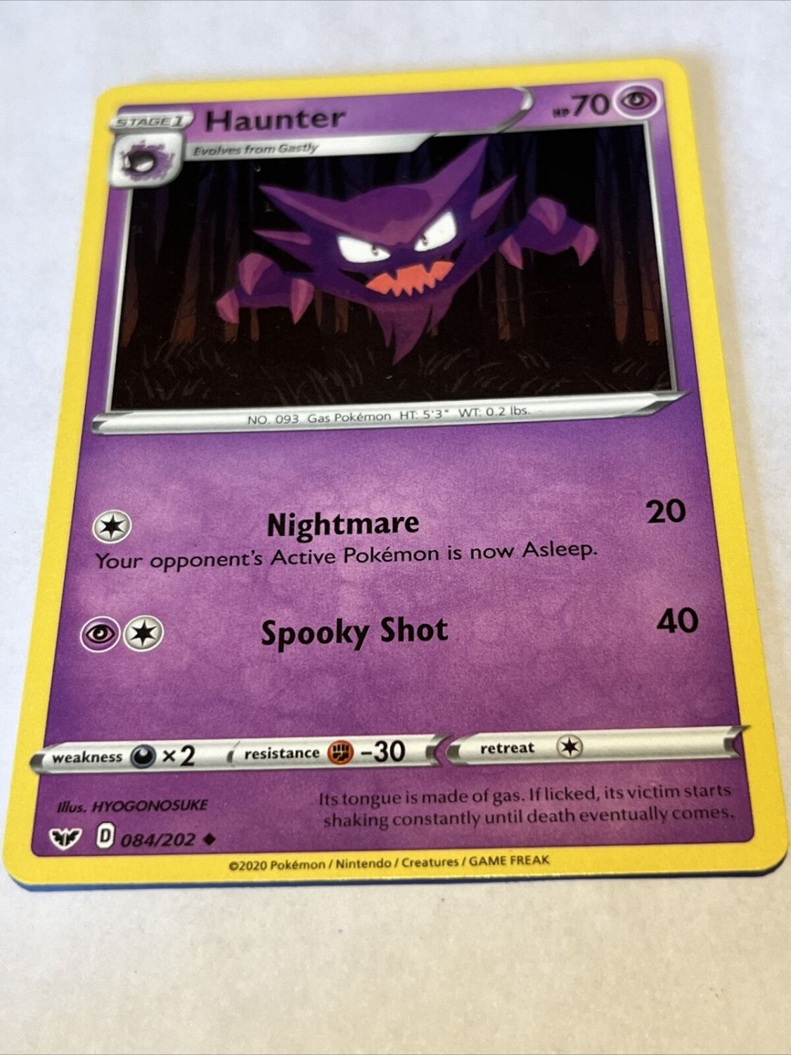 Haunter 084/202 - Sword & Shield - Uncommon - Pokemon Card TCG - LP