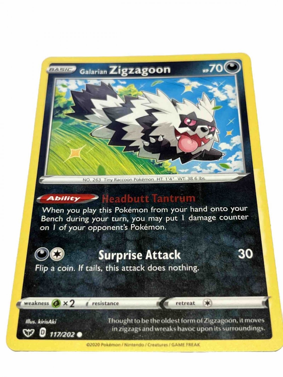 Galarian Zigzagoon 117/202 NM / M - Common - Sword & Shield Base ...