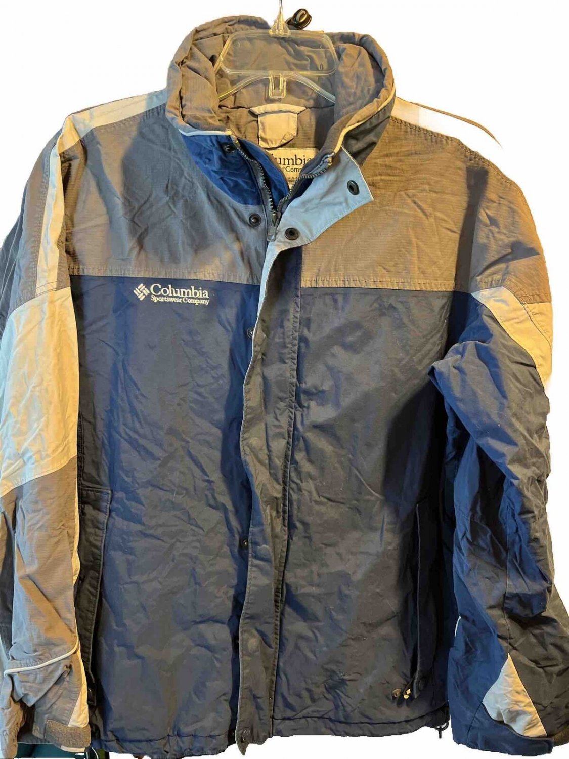 Columbia Men’s M Blue LS Full Zip Interchange Polyester Nylon Winter Jacket