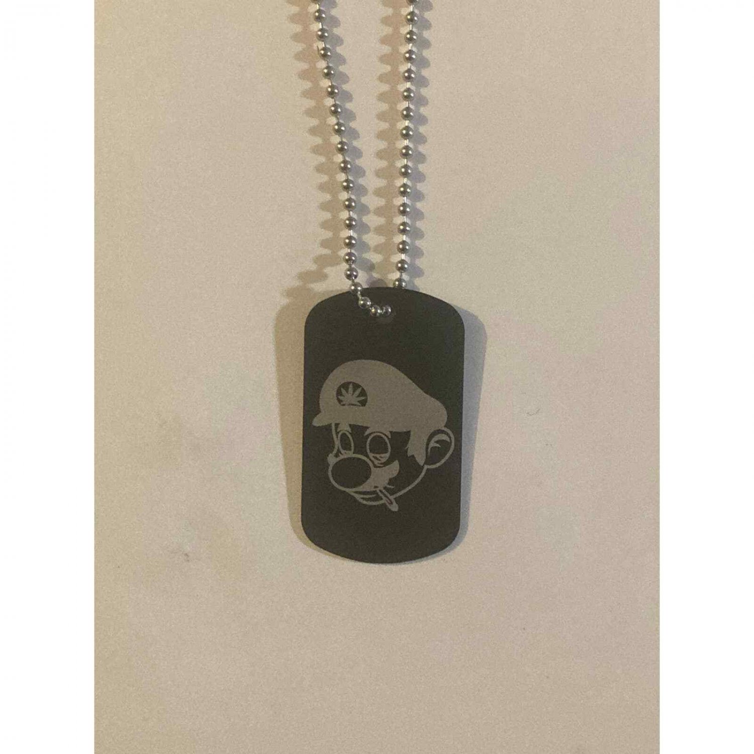 Super Mario Brother Mario Stoned Aluminum Dog Tag with Necklace