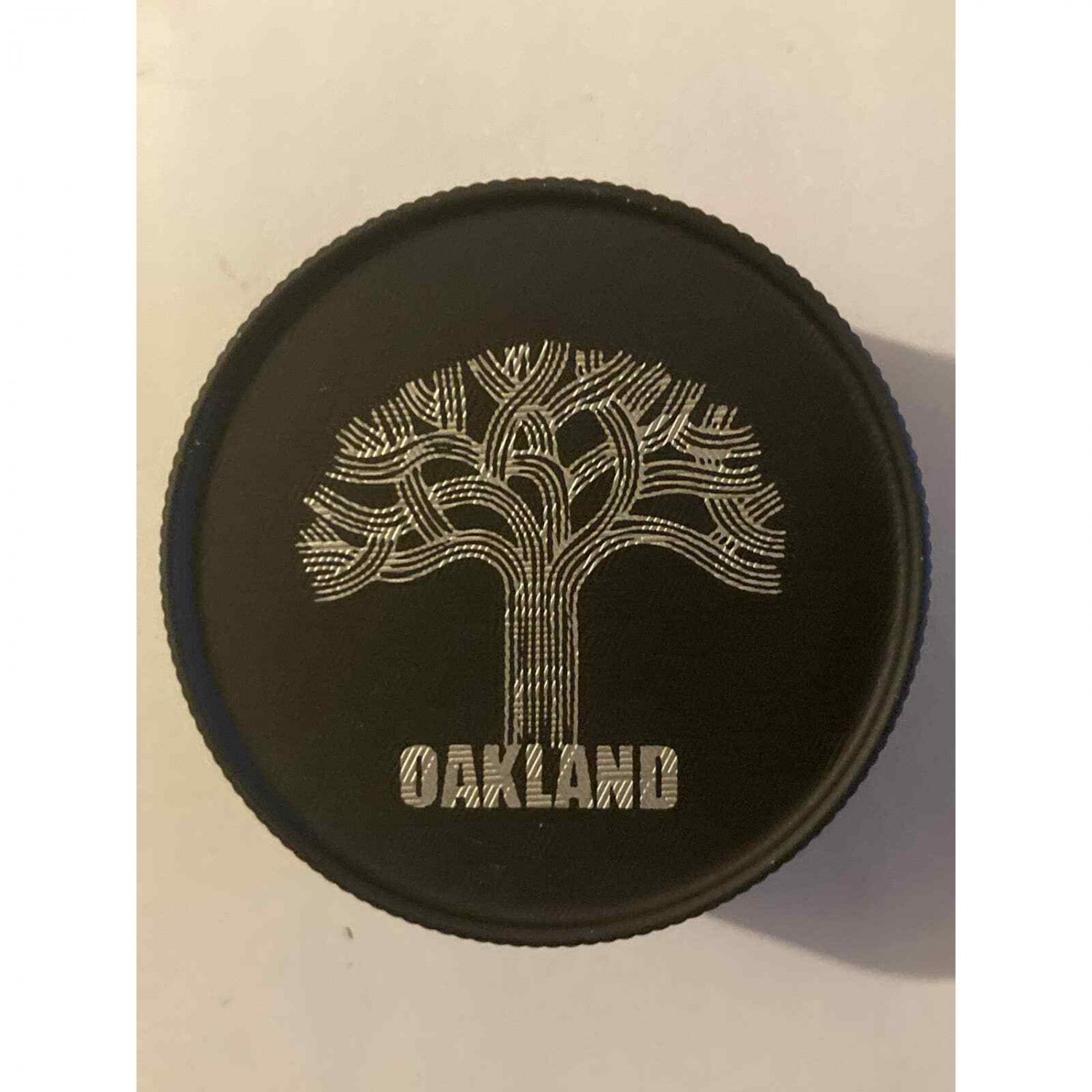 City Oakland Logo Oakland Tree Roots Engraved Grinder