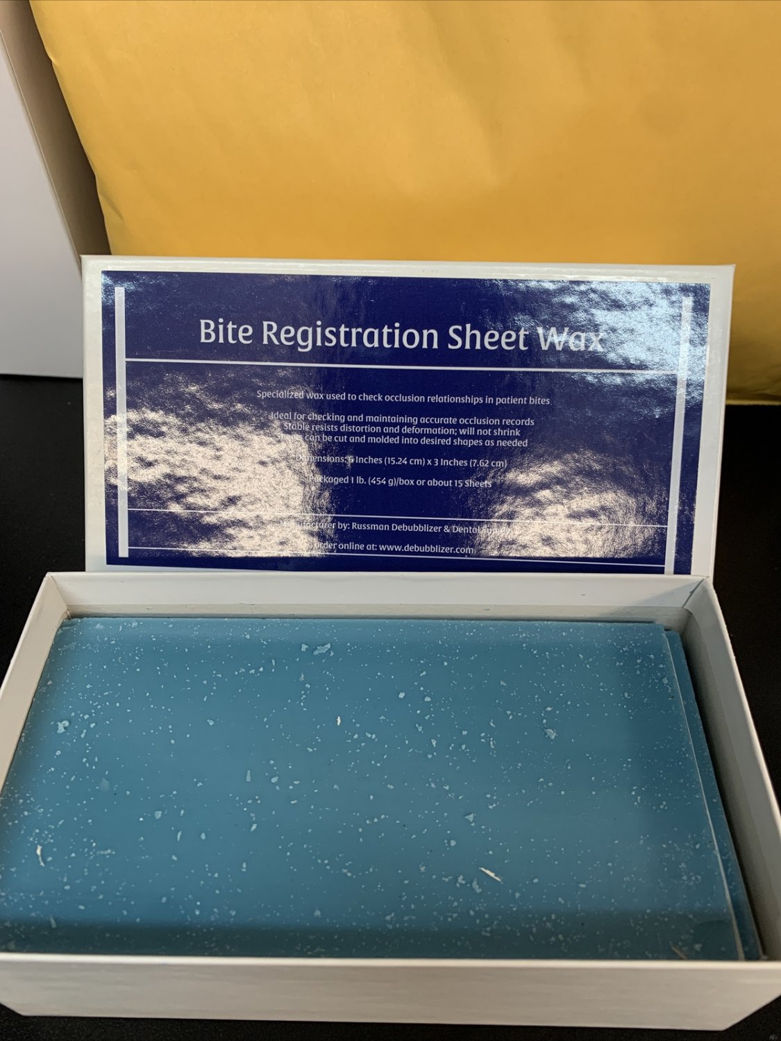 Dental Lab Bite Registration Wax Sheets Blue 6"X3" Laminated Double ...