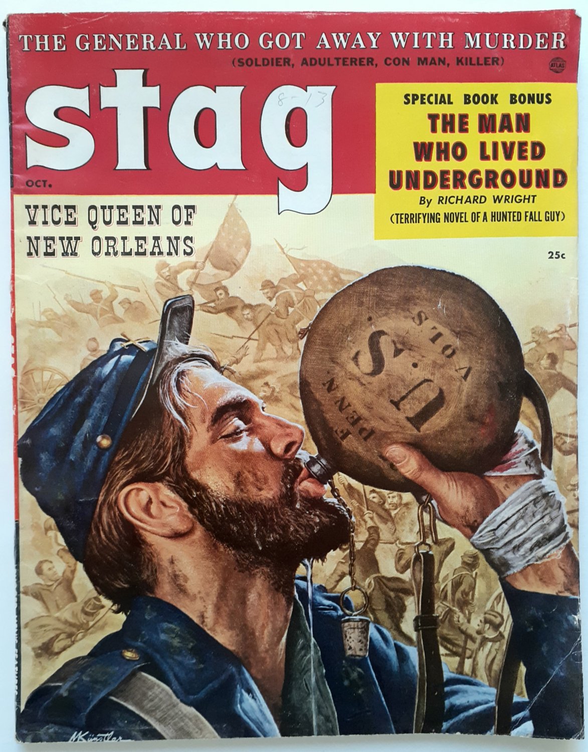 STAG October 1956 Vintage Men's Adventure magazine