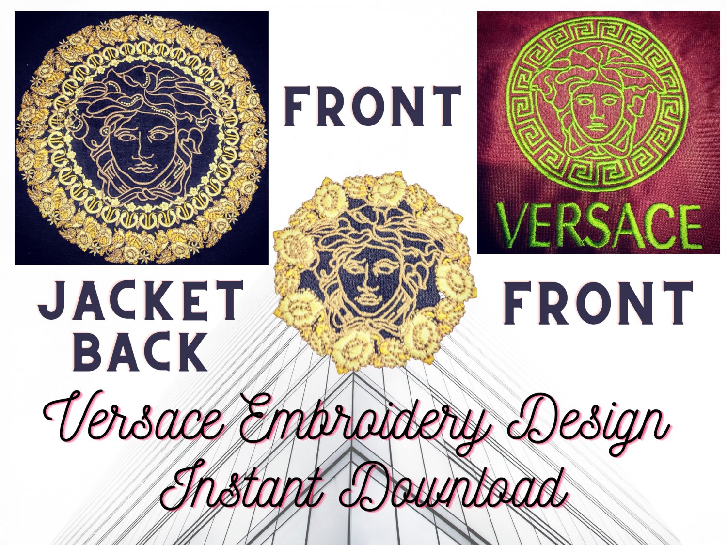 Luxe Style: 3 Opulent Versace Embroidery Designs Pack!