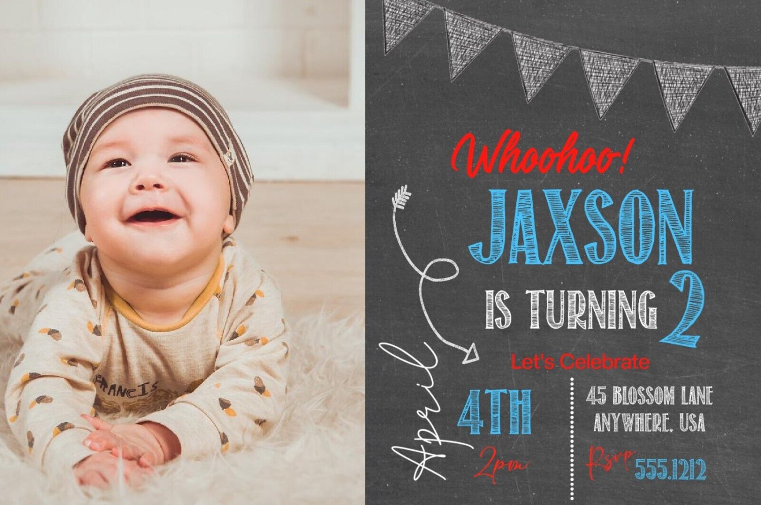 Boys Birthday Invitation Printable Personalized Invitation DIGITAL ...