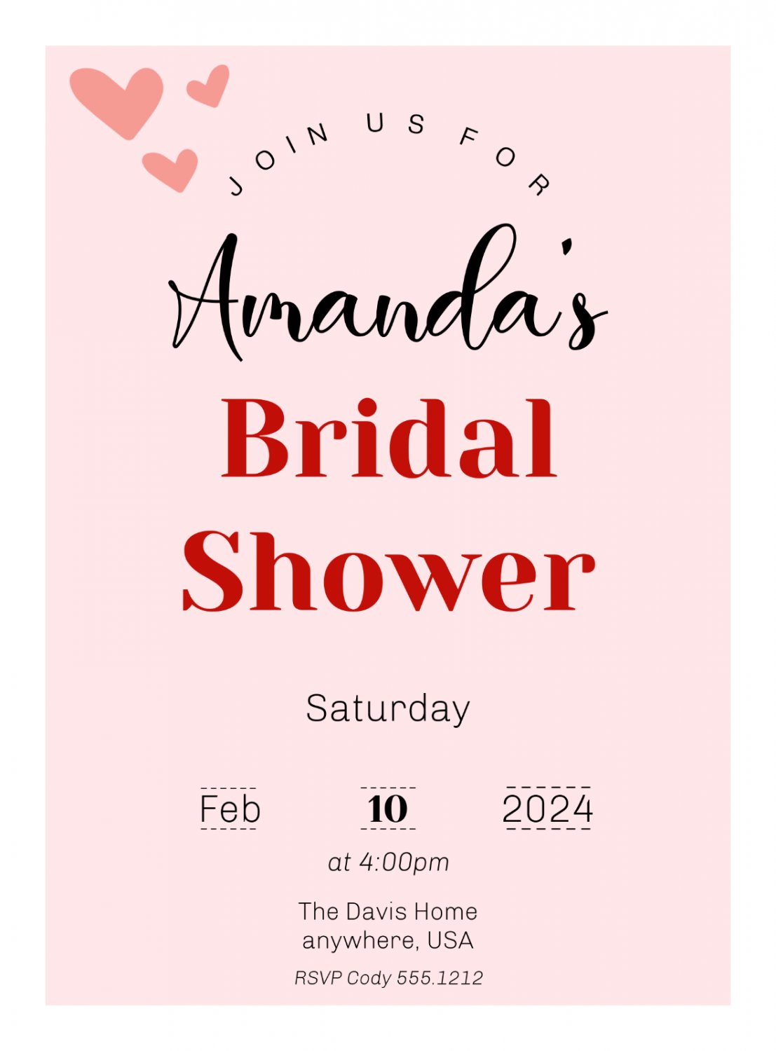 Printed Bridal Shower Invitation, Personalized INVITATIONS, Shower Qty 30