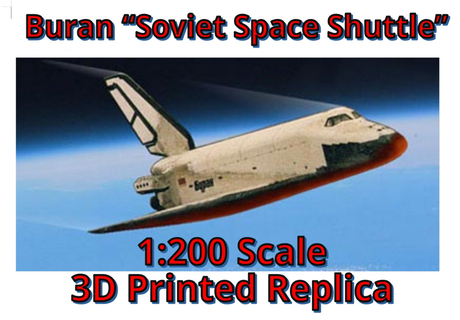 1:200 Mini Scale Buran Soviet Space Shuttle Detailed Model Replica ...