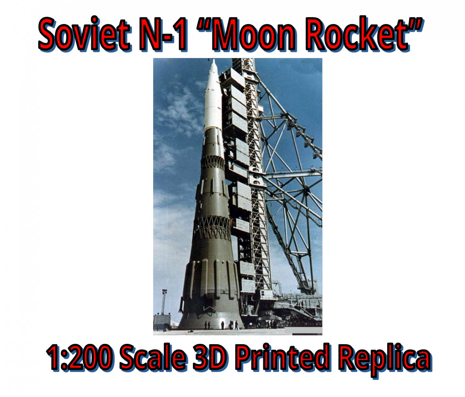 1:200 Scale Soviet N-1 Moon Rocket Detailed Replica Model Collectable ...