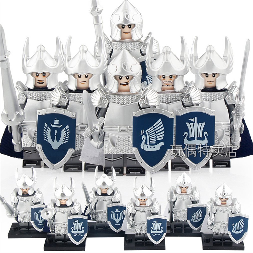 6pcs LOTR Knights of Dol Amroth army Custom Minifigures Toys