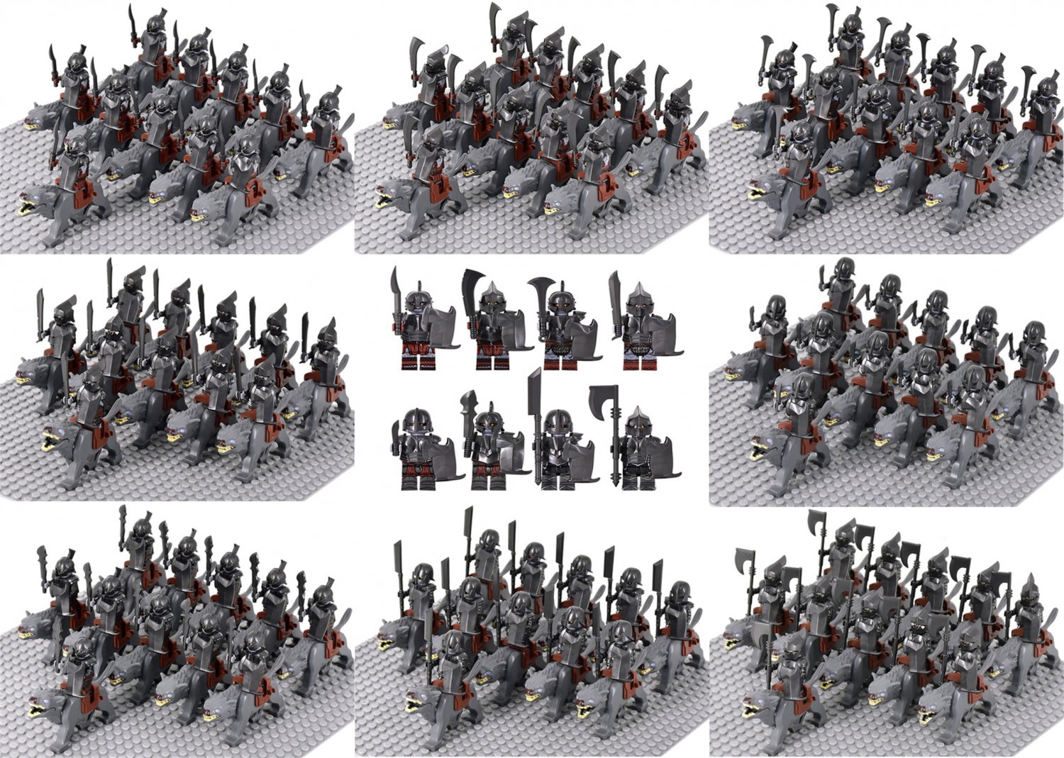 LOTR Mounted Gundabad Orcs Infantry Collection Minifigure Blocks