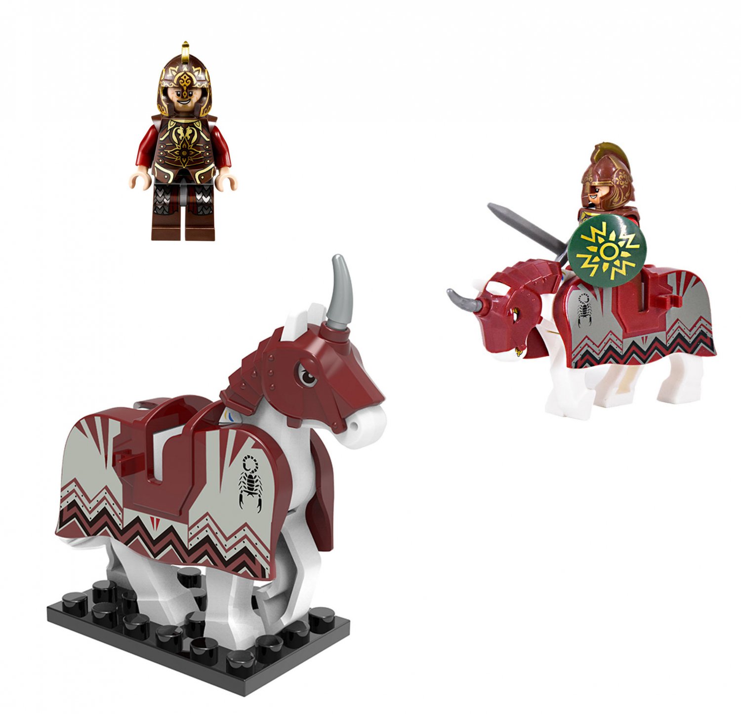 LOTR Mounted Rohan Royal Guards Knights 12 Minifigures Lot