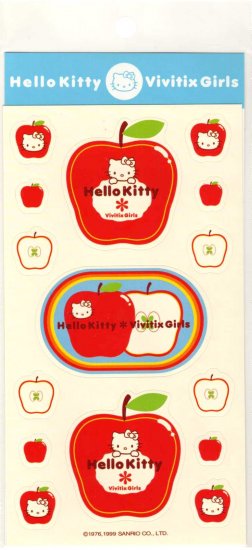 kawaii Sanrio hello kitty apples sticker sheet