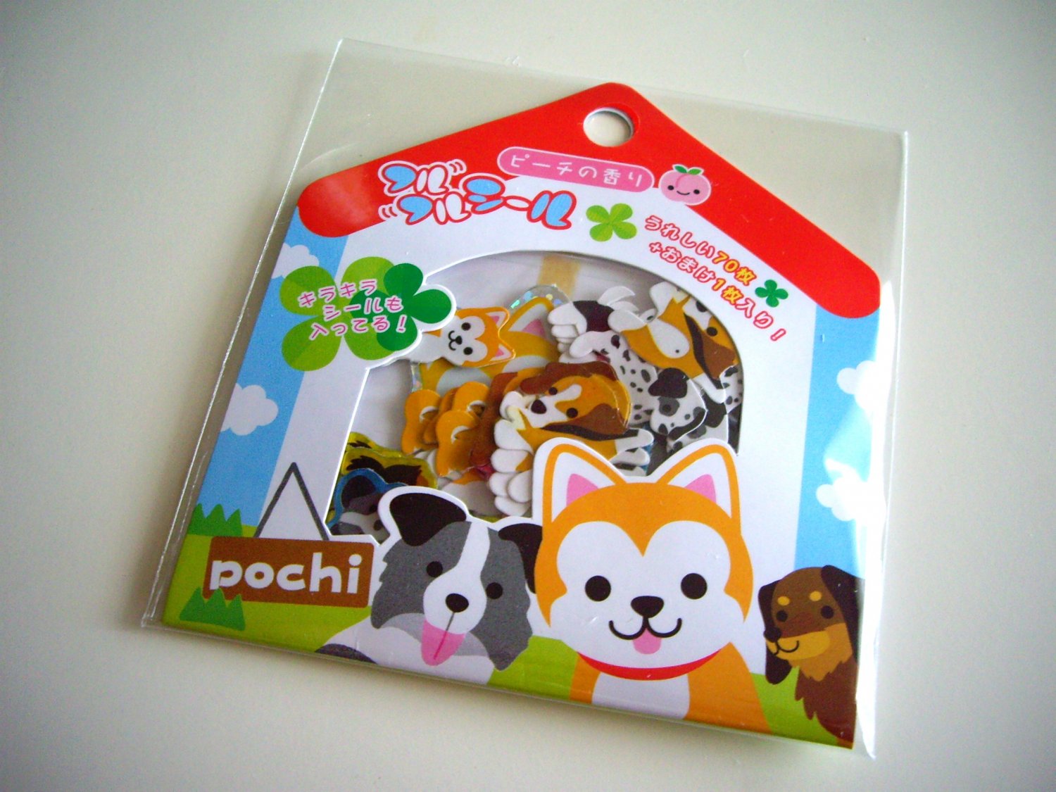 kawaii Q-lia pochi dogs sticker sack