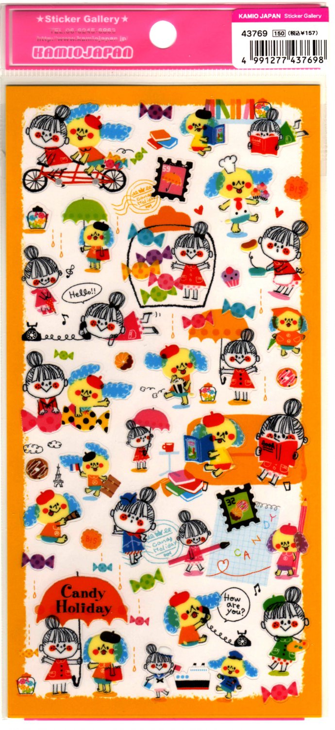 kawaii Kamio Japan candy holiday sticker sheet