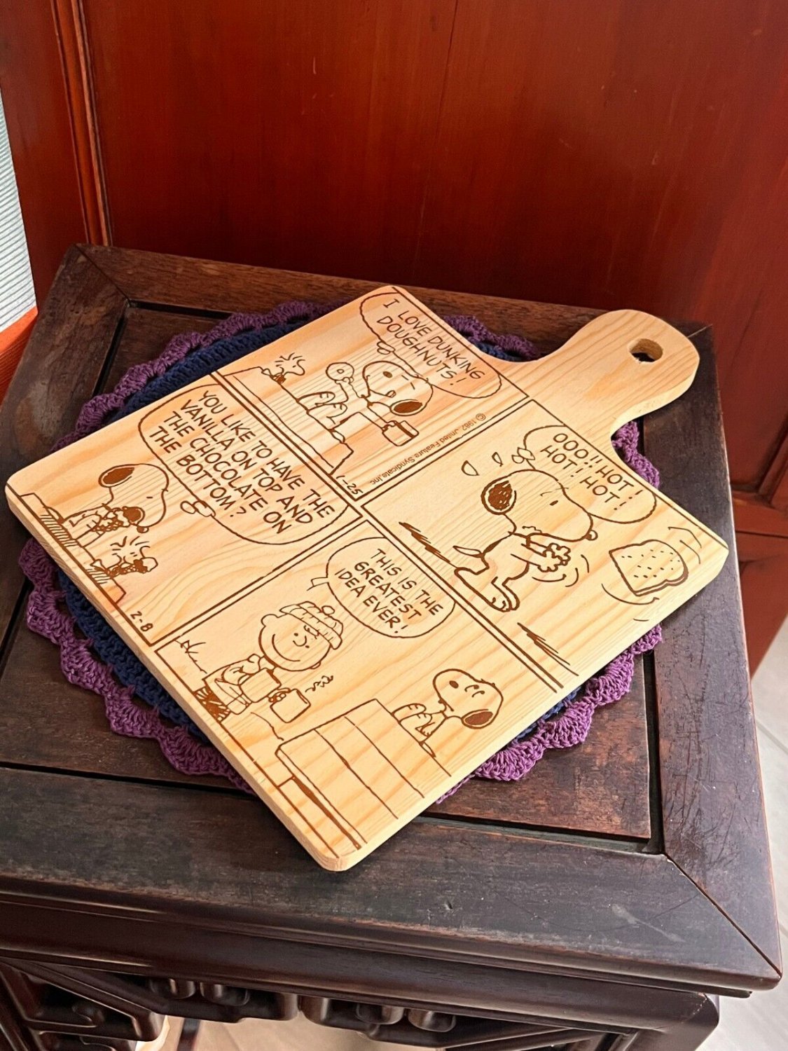 Snoopy Woodstock Wooden Chopping Board / Blackboard