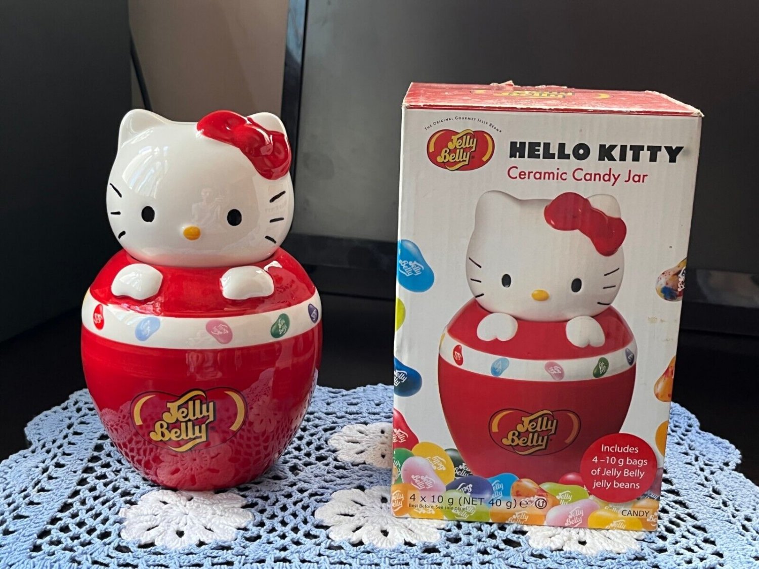 2010 Sanrio Hello Kitty x Jelly Bean Ceramic Cookie/Candy Jar