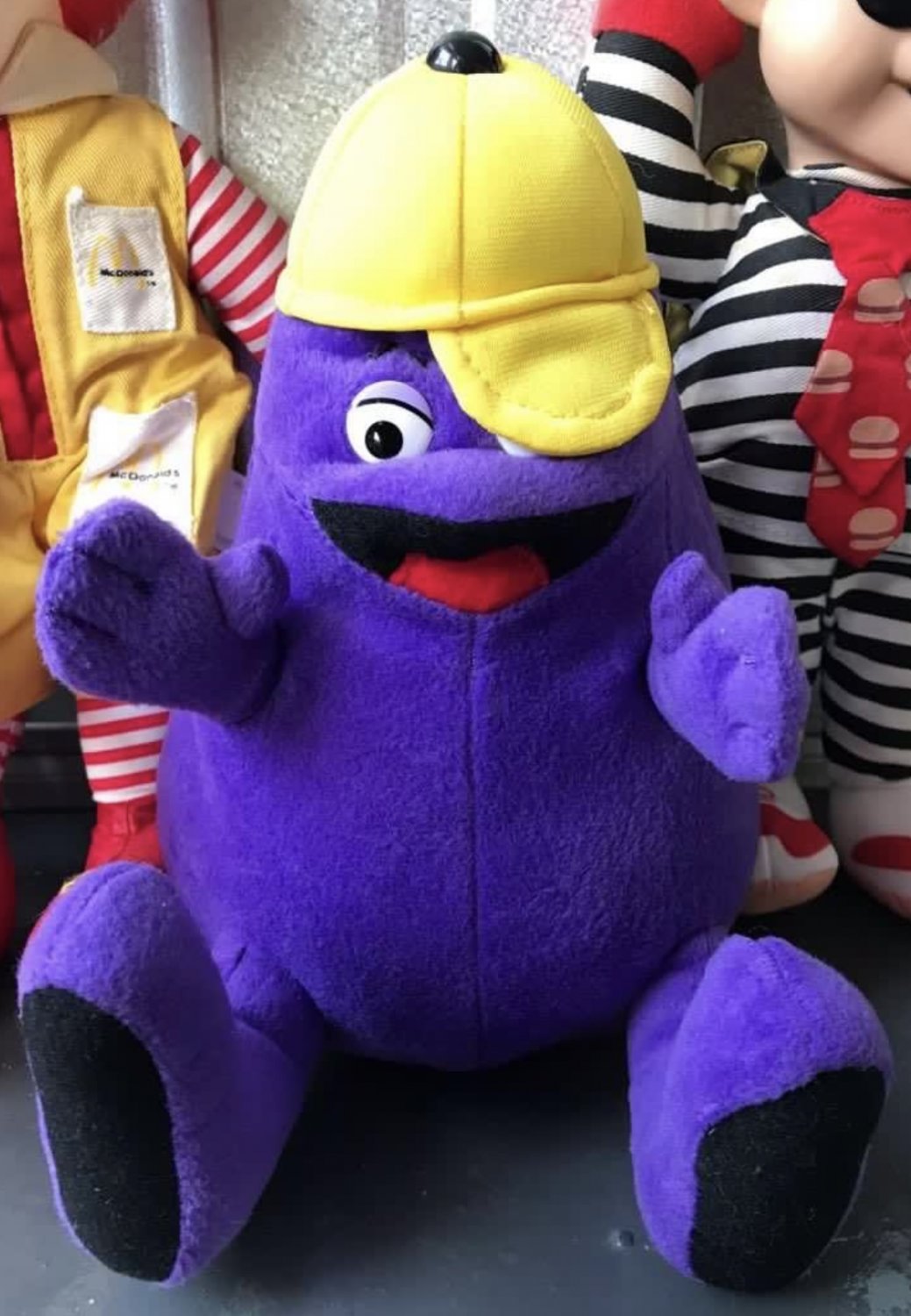 1997 McDonald's Happy Meal Grimace Milkshake Brother Plush Doll