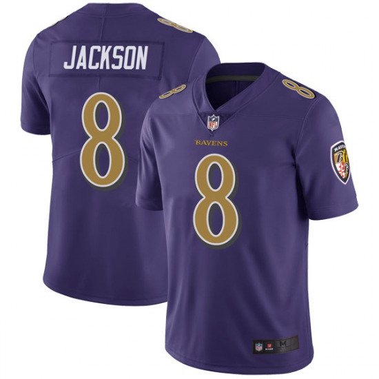 Baltimore Ravens Lamar Jackson Purple Color Rush Limited Jerseys