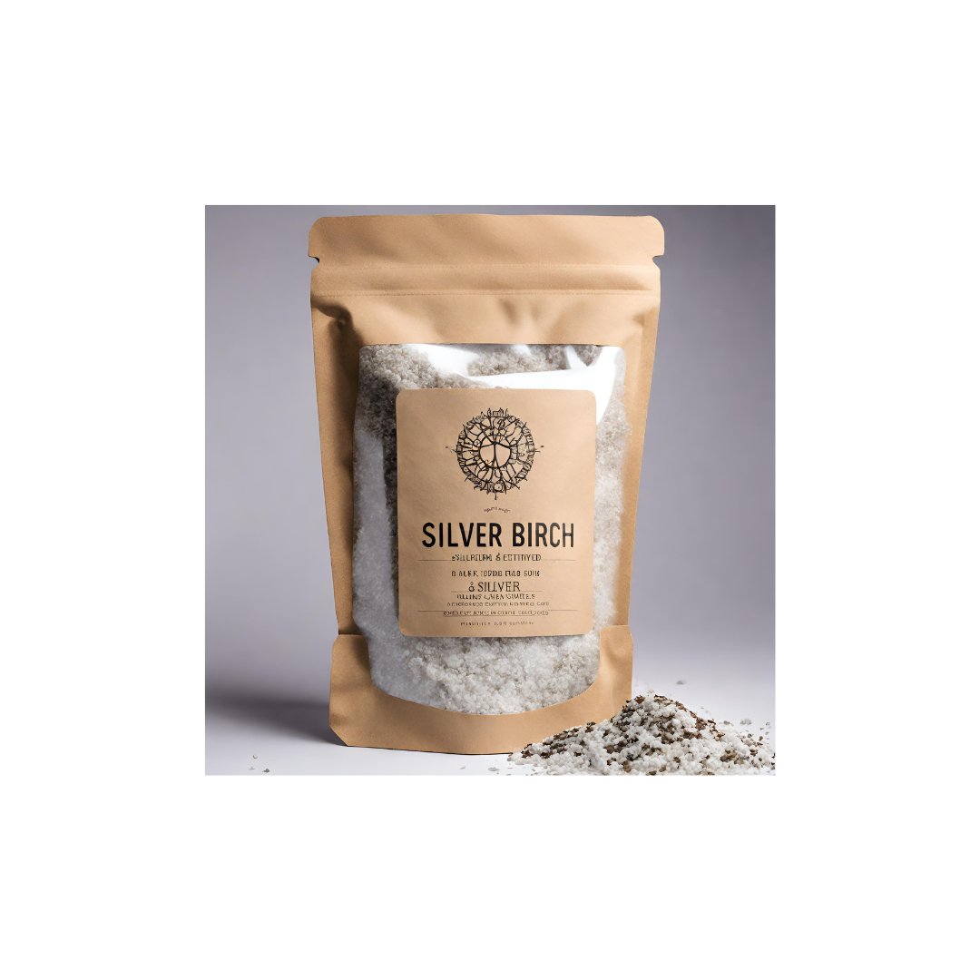 Natural, Handcrafted Silver Birch & Vetiver Scented Men's Bath Salt 4 Oz