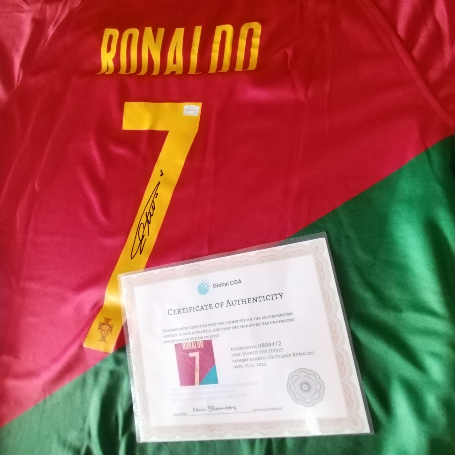 Cristiano Ronaldo Signed Autographed Team Portugal Jersey Shirt COA