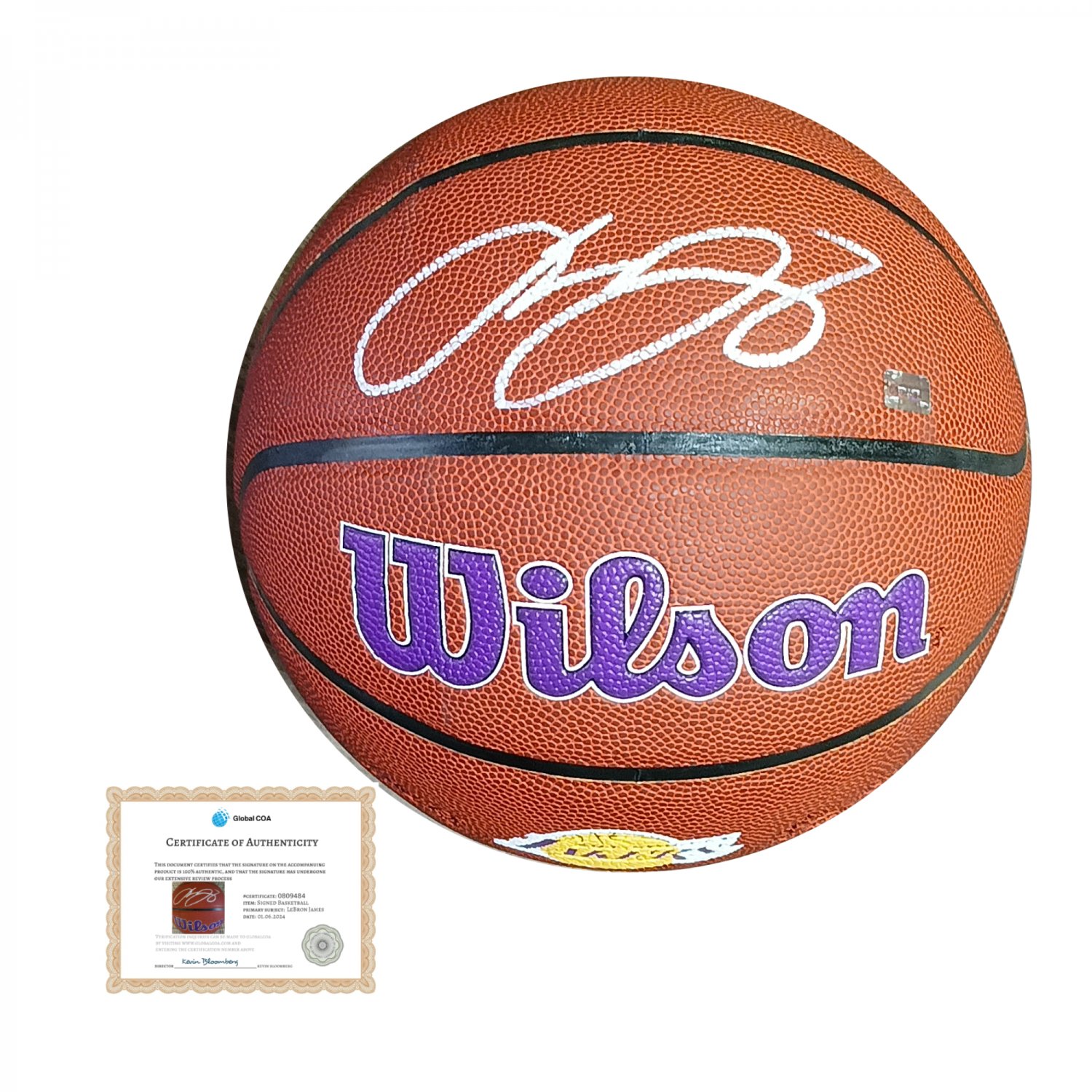 LeBron James Signed Autographed Wilson Los Angeles Lakers Basketball - COA