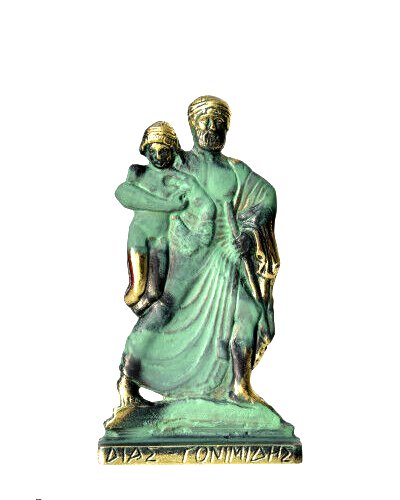 Greek Statue deity Zeus and Ganymede from brass13cm x 7cm